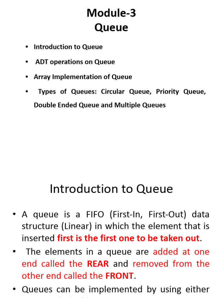 Module-3_122500 | PDF | Queue (Abstract Data Type) | Formal Methods Module-3_122500 | PDF | Queue (Abstract Data Type) | Formal Methods