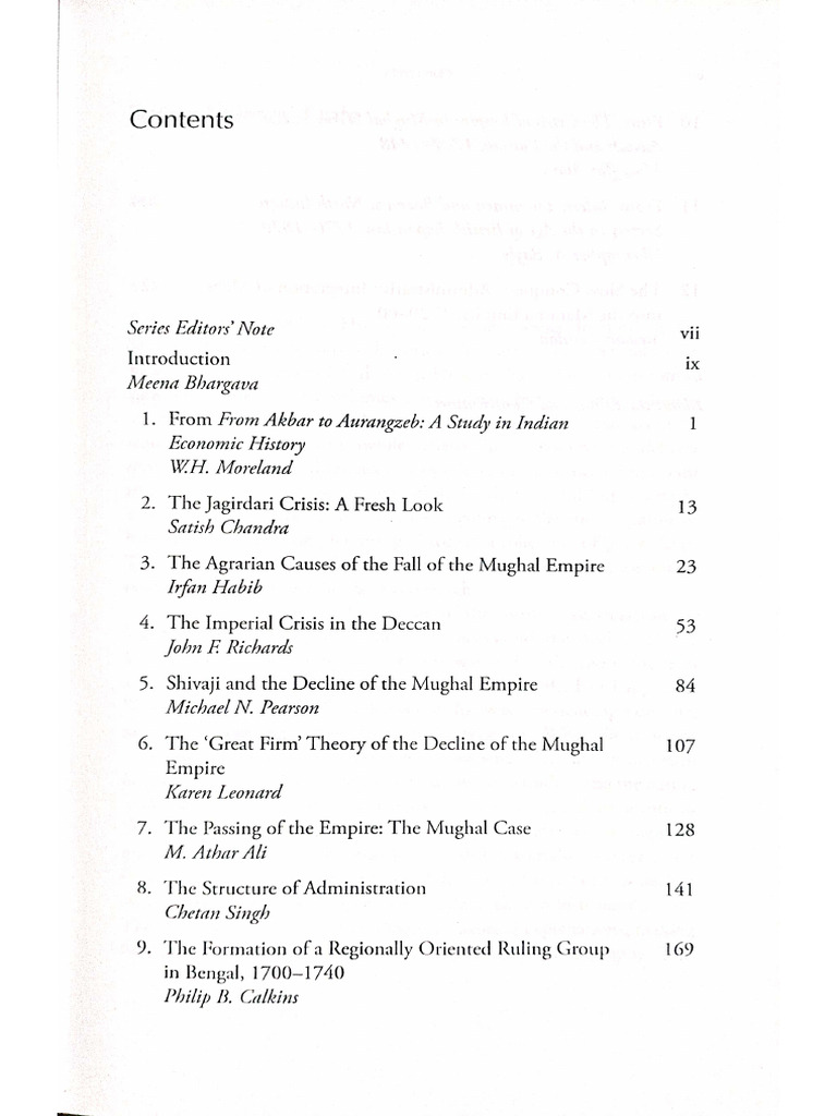 The Decline of Mughal Empire (Meena Bhargava) | PDF