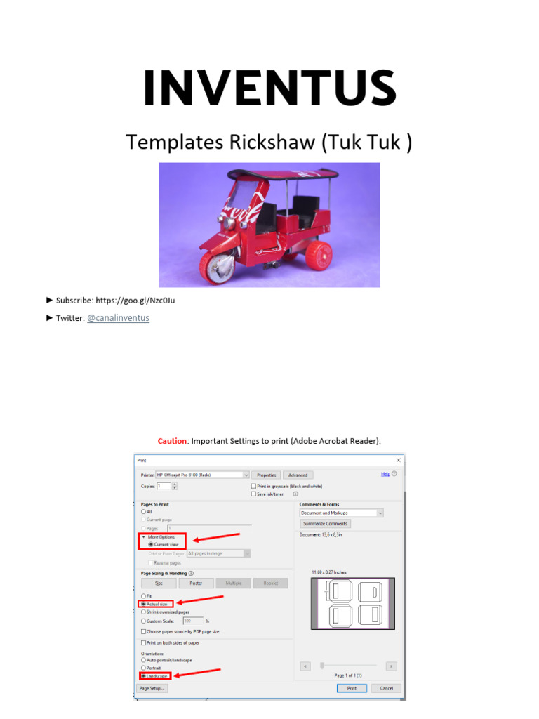 Templates Rickshaw (Tuk Tuk) | PDF