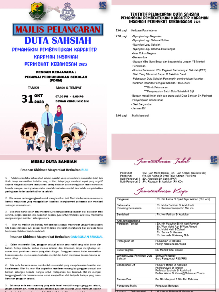 Buku Program Duta Sahsiah 2023 | PDF