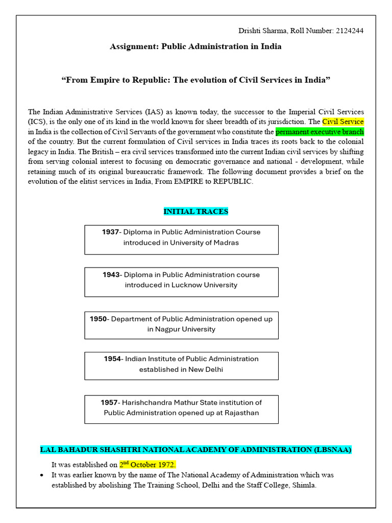 Evolution of Civil Services in India | PDF | Civil Service | Government