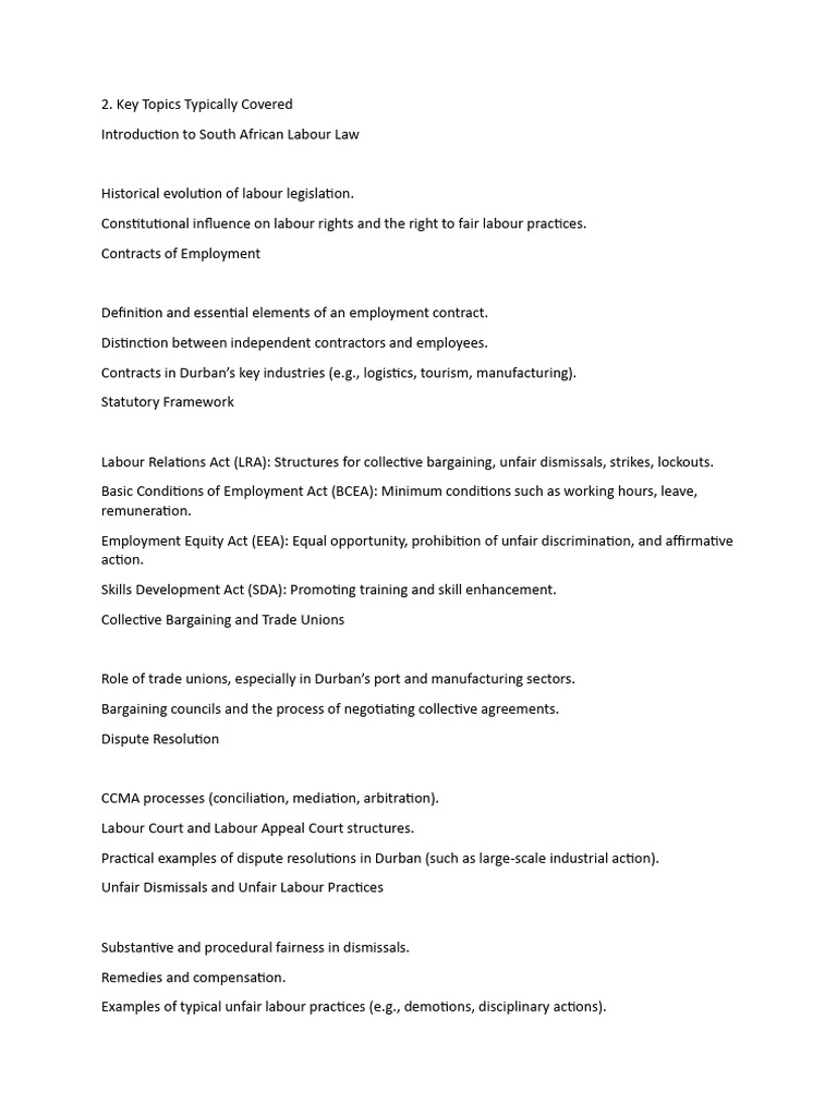 Key Topics Typically Covered | PDF