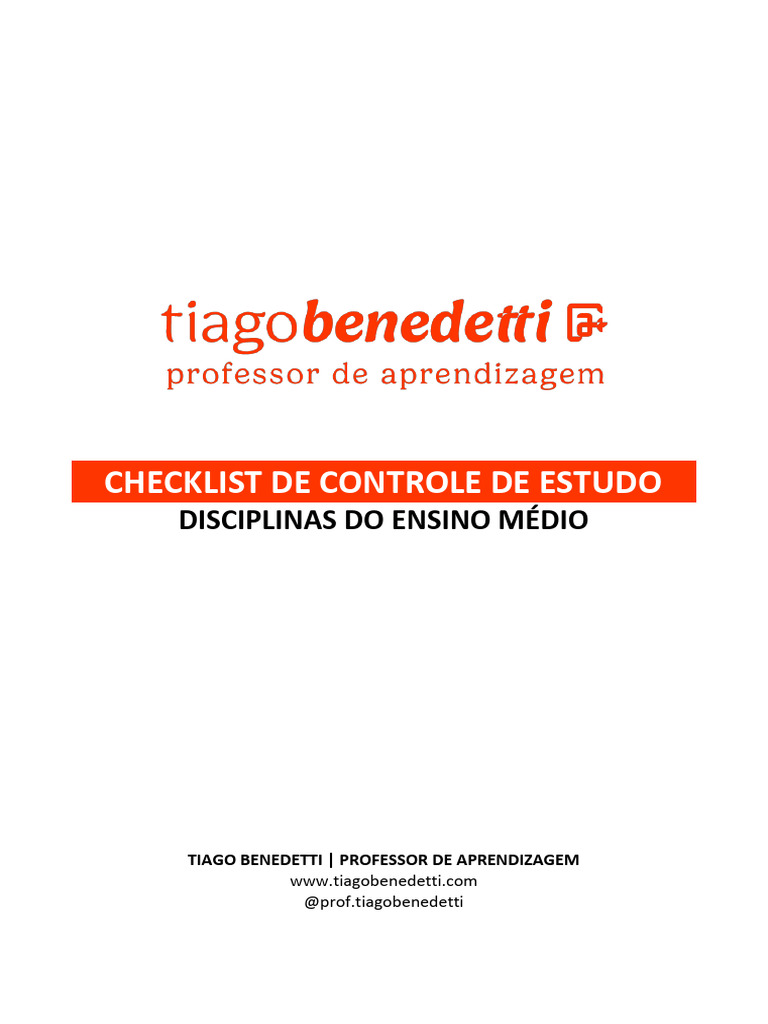 Checklist de Estudo para Ensino Médio | PDF | Sociologia | Química
