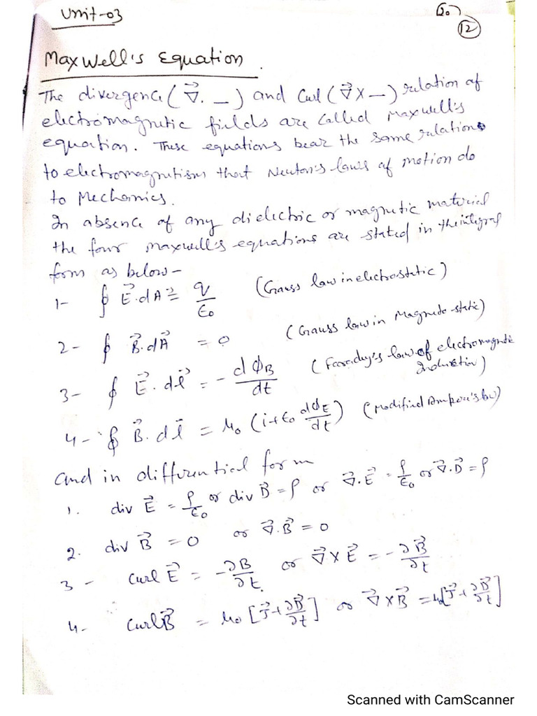 Maxwells Equations | PDF
