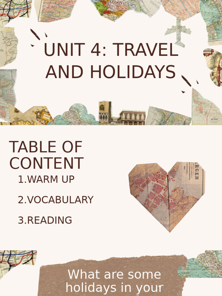 Unit 4: Travel and Holidays Overview | PDF