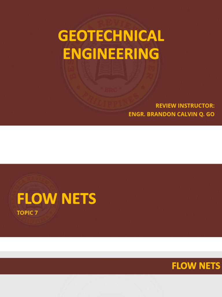 Geotech - Topic 7 - Flow Nets - 23 Dec 2021 | PDF | Soil Mechanics | Dam