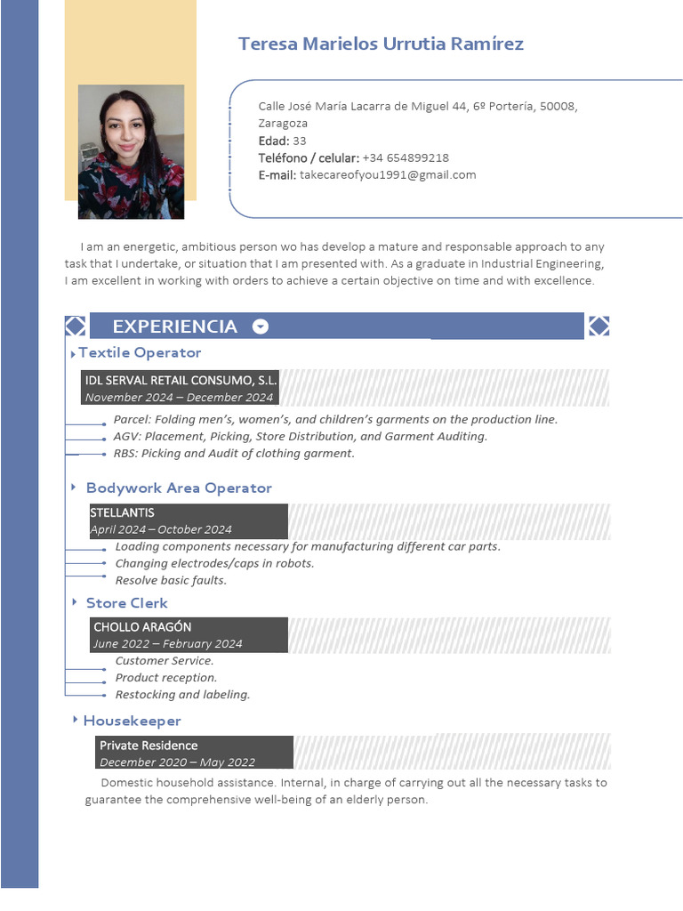 Curriculum Teresa Urrutia Ingles | PDF