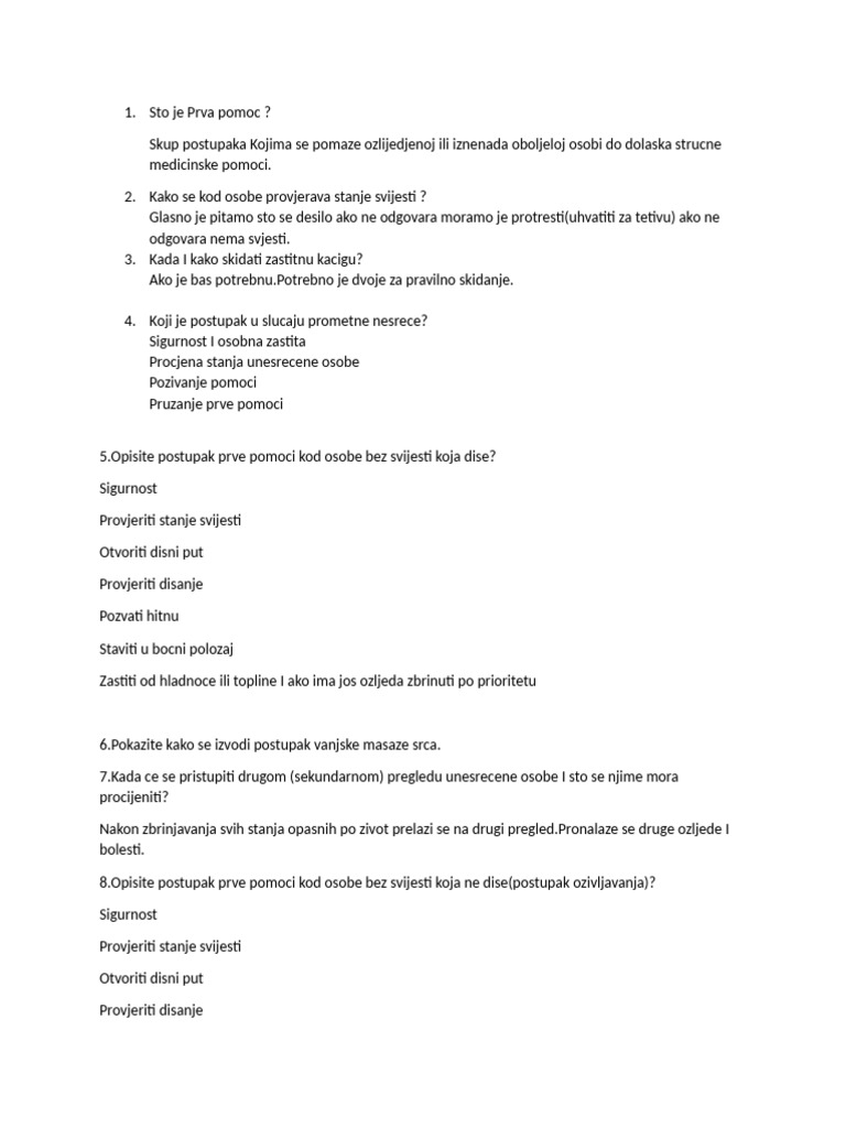 Sto Je Prva Pomoc | PDF