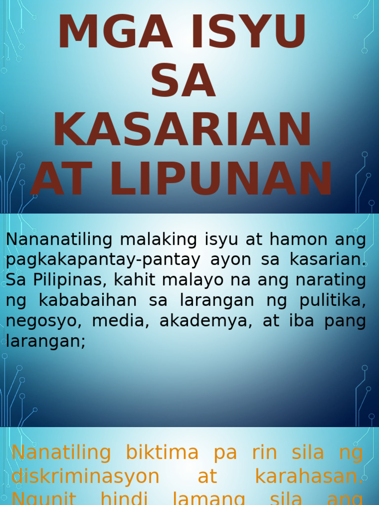 7..isyu Sa Kasarian at Lipunan Diskriminasyon | PDF