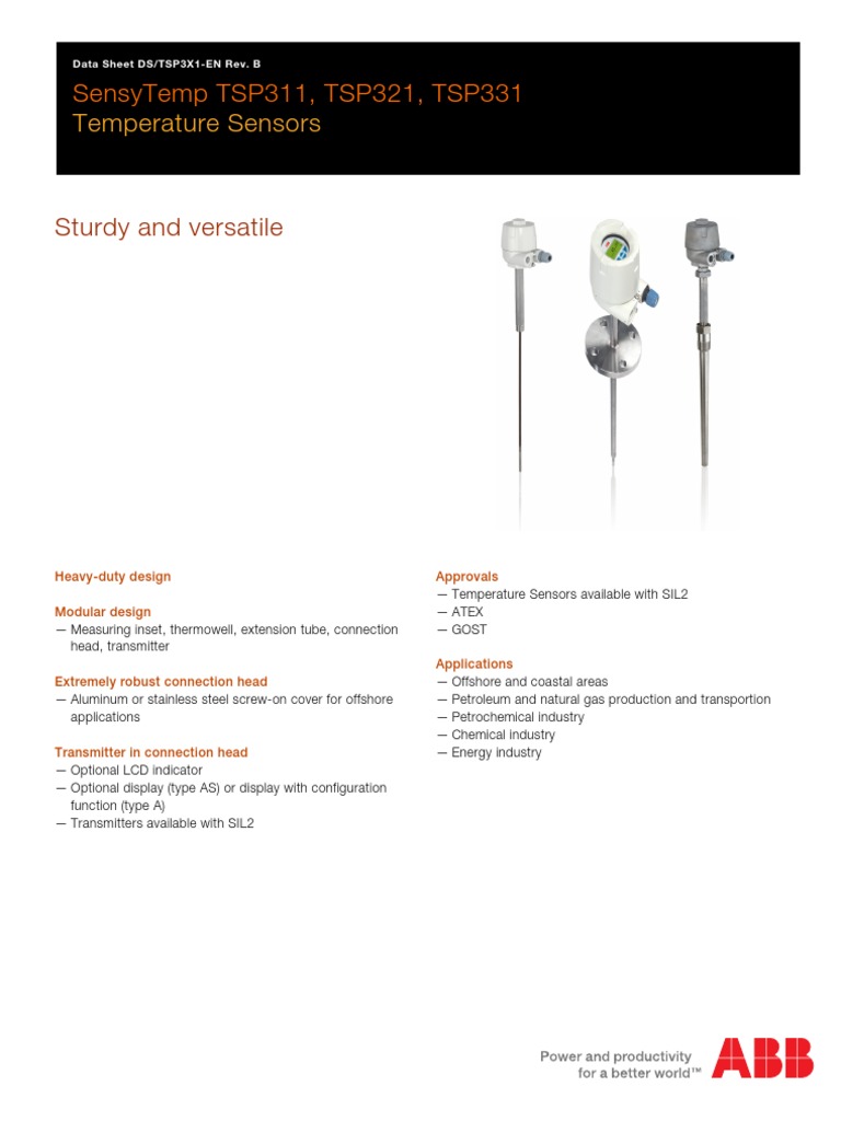 Temperature Sensors: Sensytemp Tsp311, Tsp321, Tsp331 | PDF | Watt ...