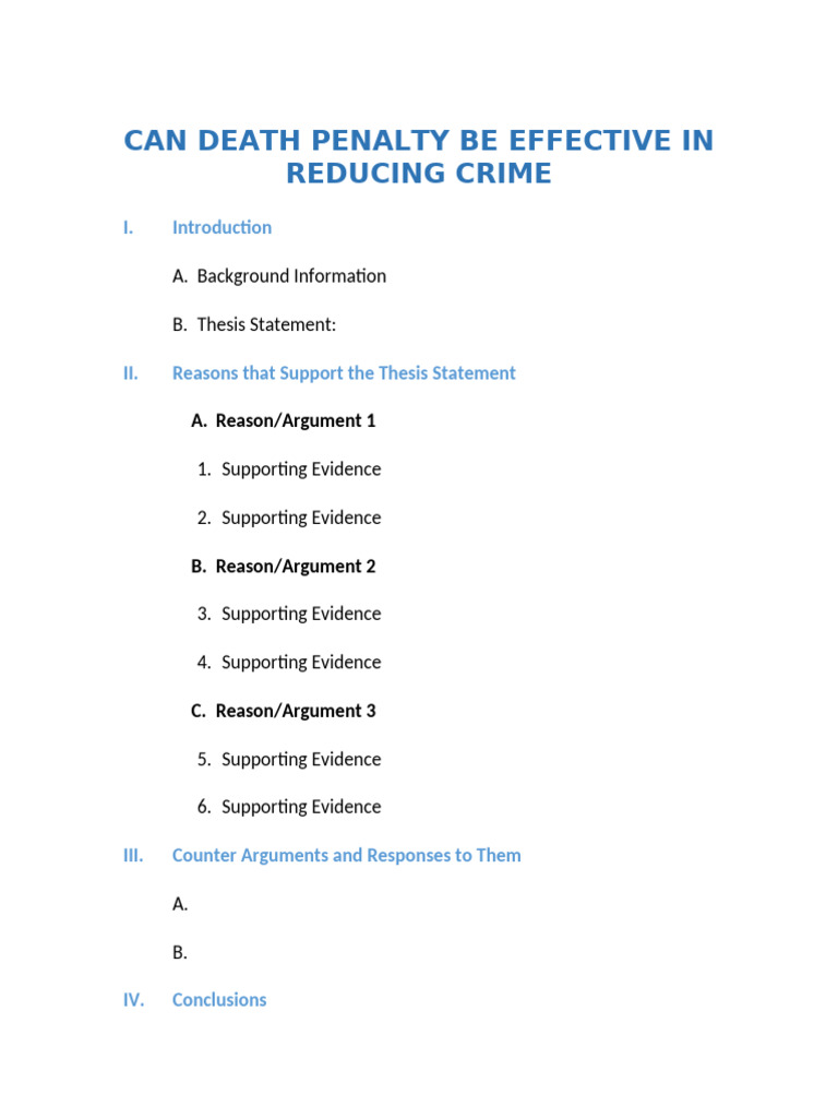 Can Death Penalty Be Efective in Reducing Crime Outline | PDF