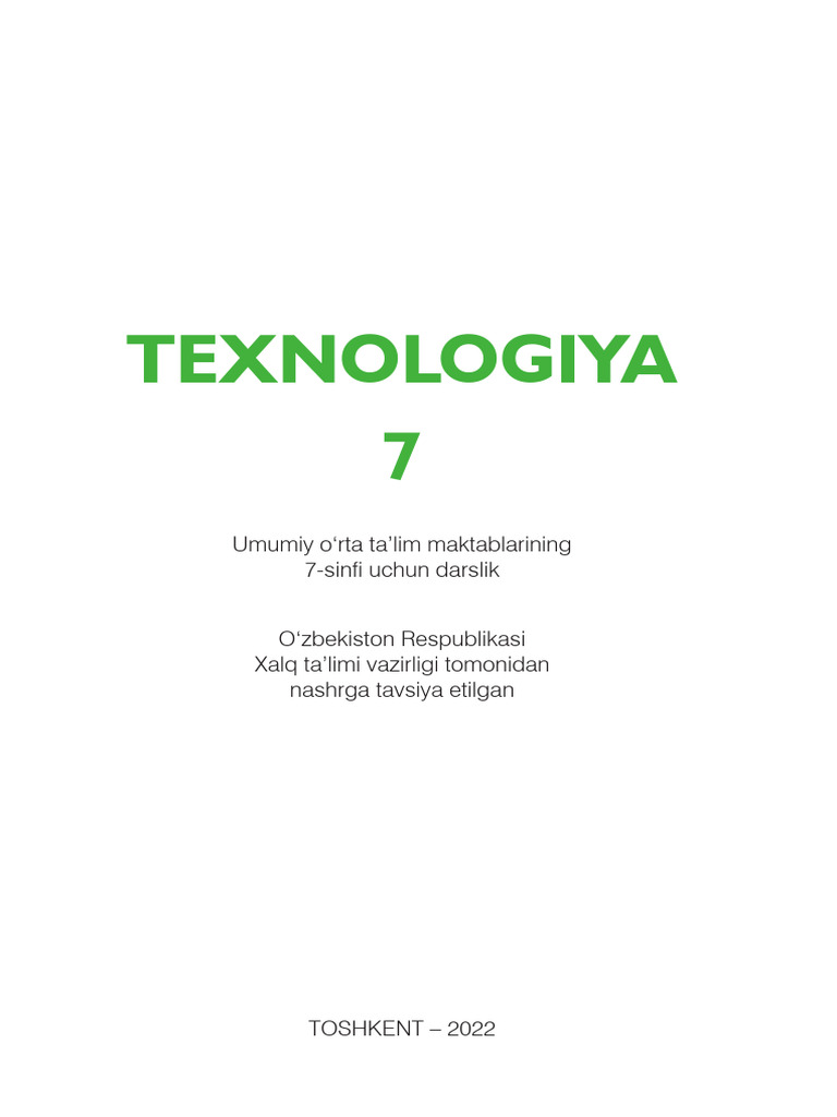 Kitob 7-Sinf Yangi | PDF