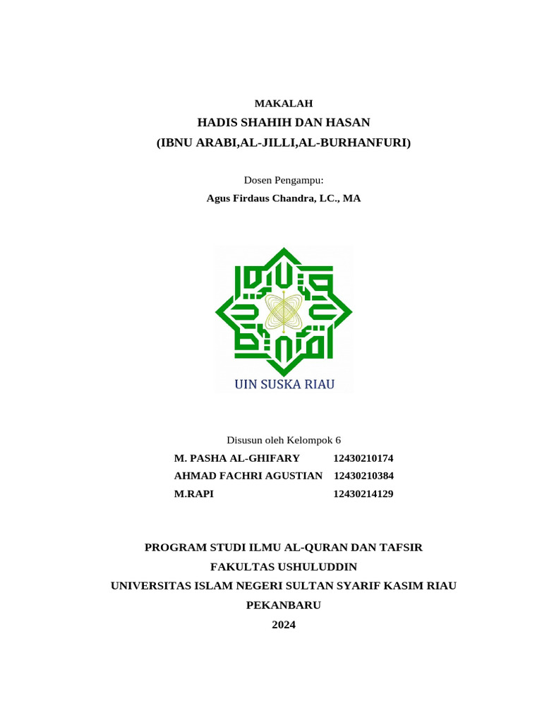 Hadis Shahih dan Hasan: Definisi & Contoh | PDF