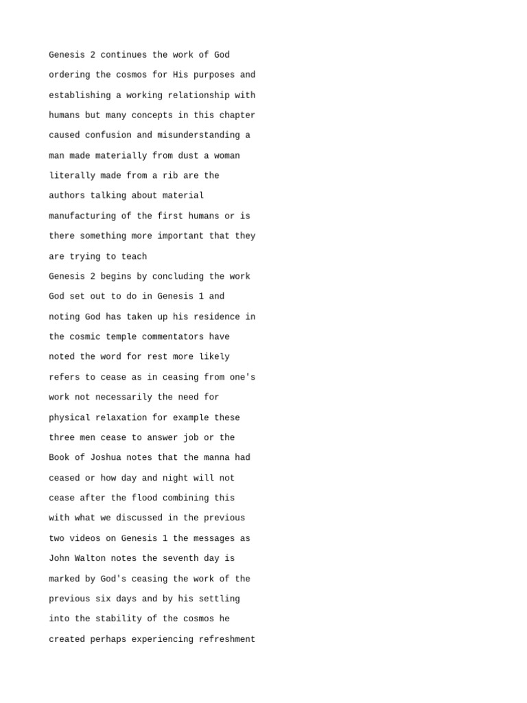 Genesis 2 - The Dust and The Rib - English | PDF | Genesis Creation ...