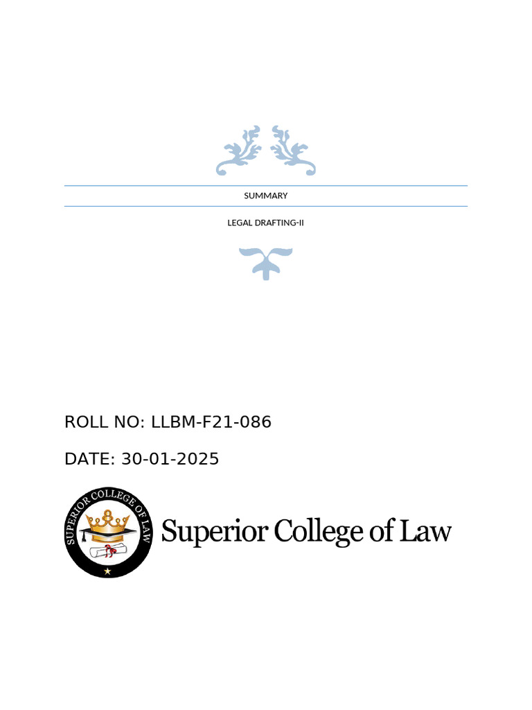 Legal Drafting Summary | PDF | Deed | Lease