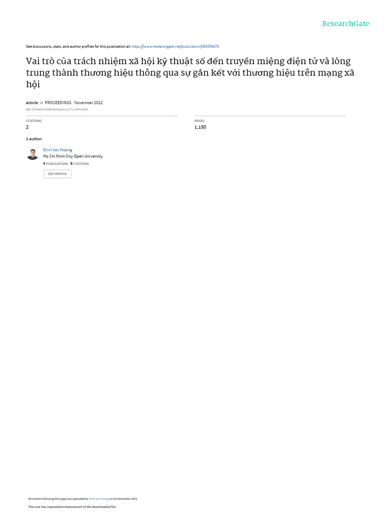 Vai Trò C A Trách Nhi M Xã H Ik Thu Ts N Truy Nmi NG I NT Và Lòng Trung Thành TH NG Hi U Thông ...