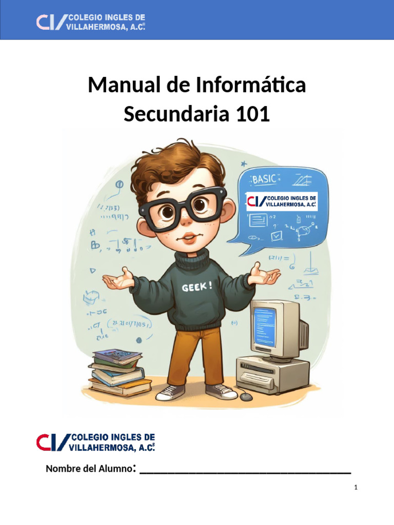 Manual de Informática 1 Secundaria 2024 | PDF | Estilo apa | Microsoft ...