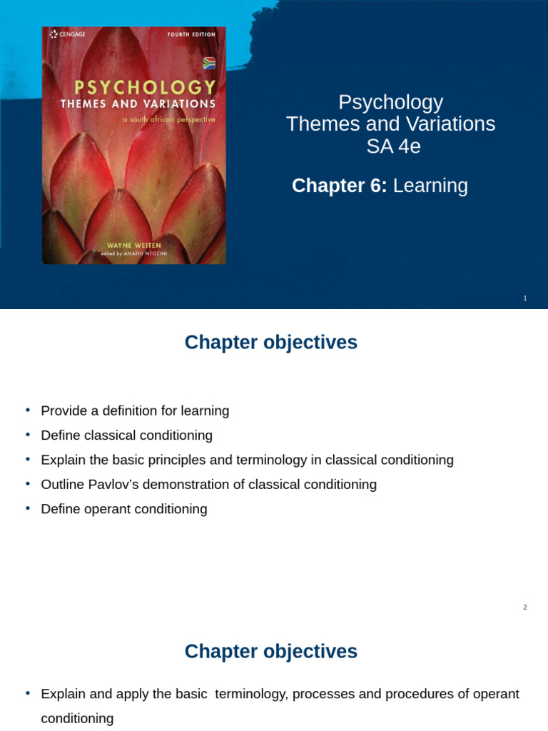 Psychology SA - 4e - Ch06 - PowerPoint | PDF | Classical Conditioning | Behavioural Sciences