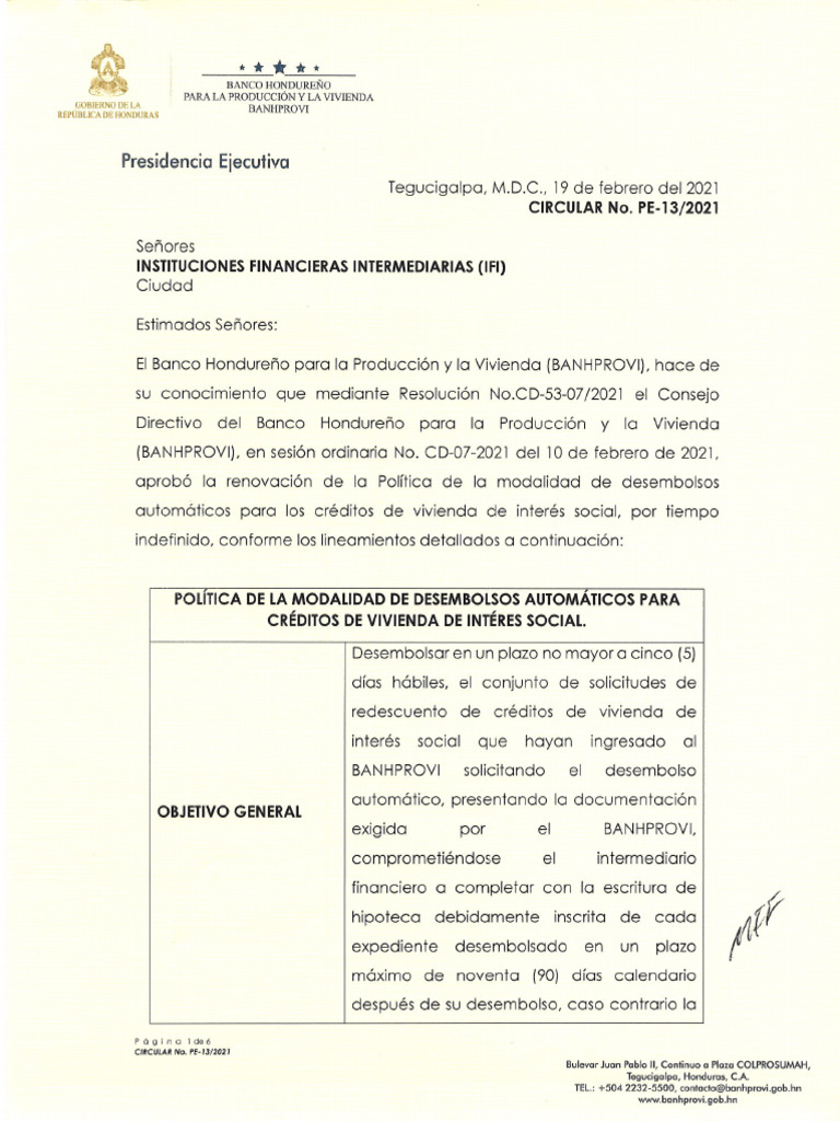 Circular PE No 013 2021 | PDF