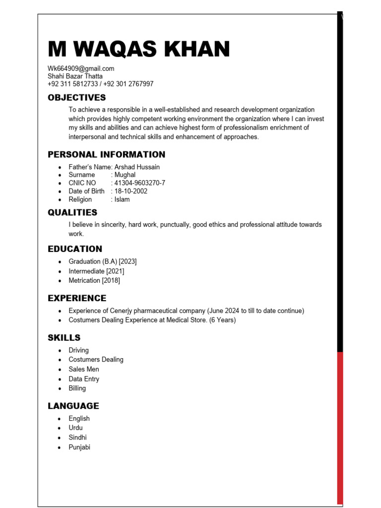 Waqas cv1 | PDF