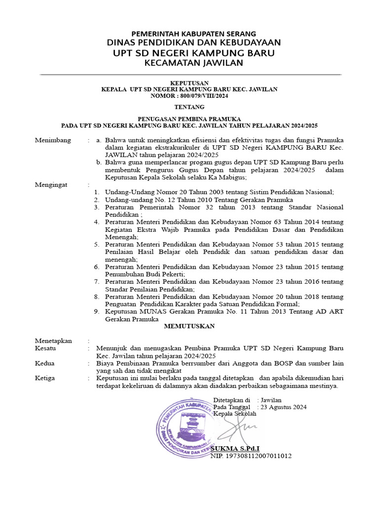 SK Pramuka - Conto | PDF