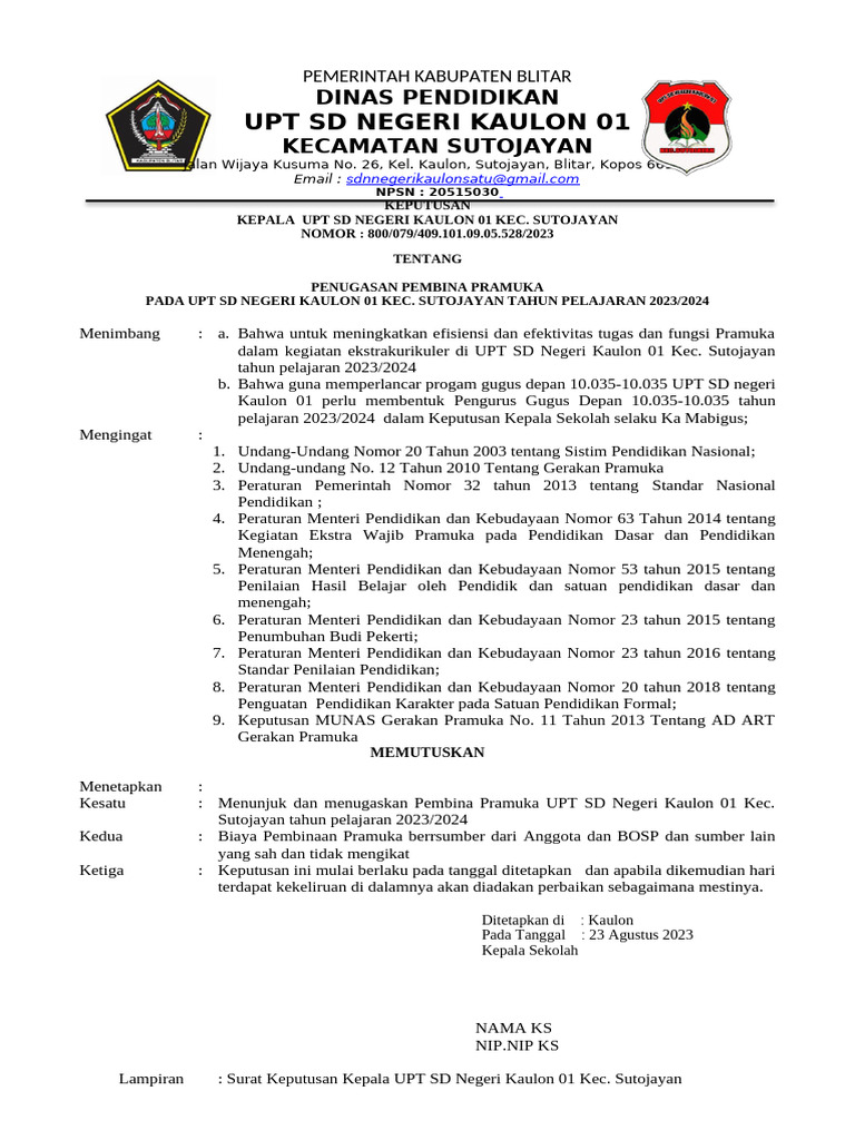 SK Pramuka - Conto | PDF