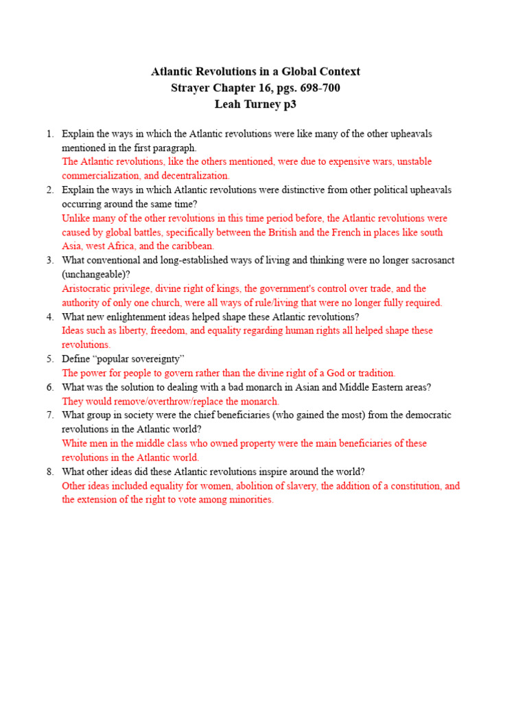 Strayer atlantic revolutions | PDF