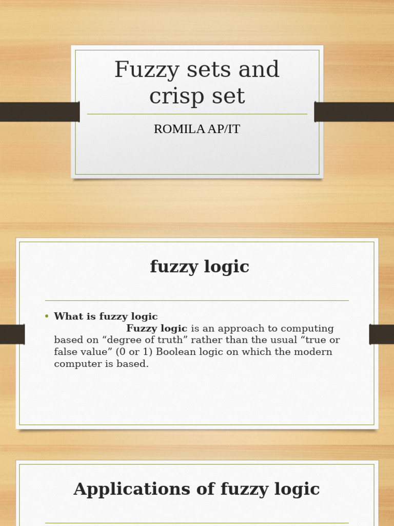 Fuzzy sets and crisp set | PDF | Fuzzy Logic | Subset