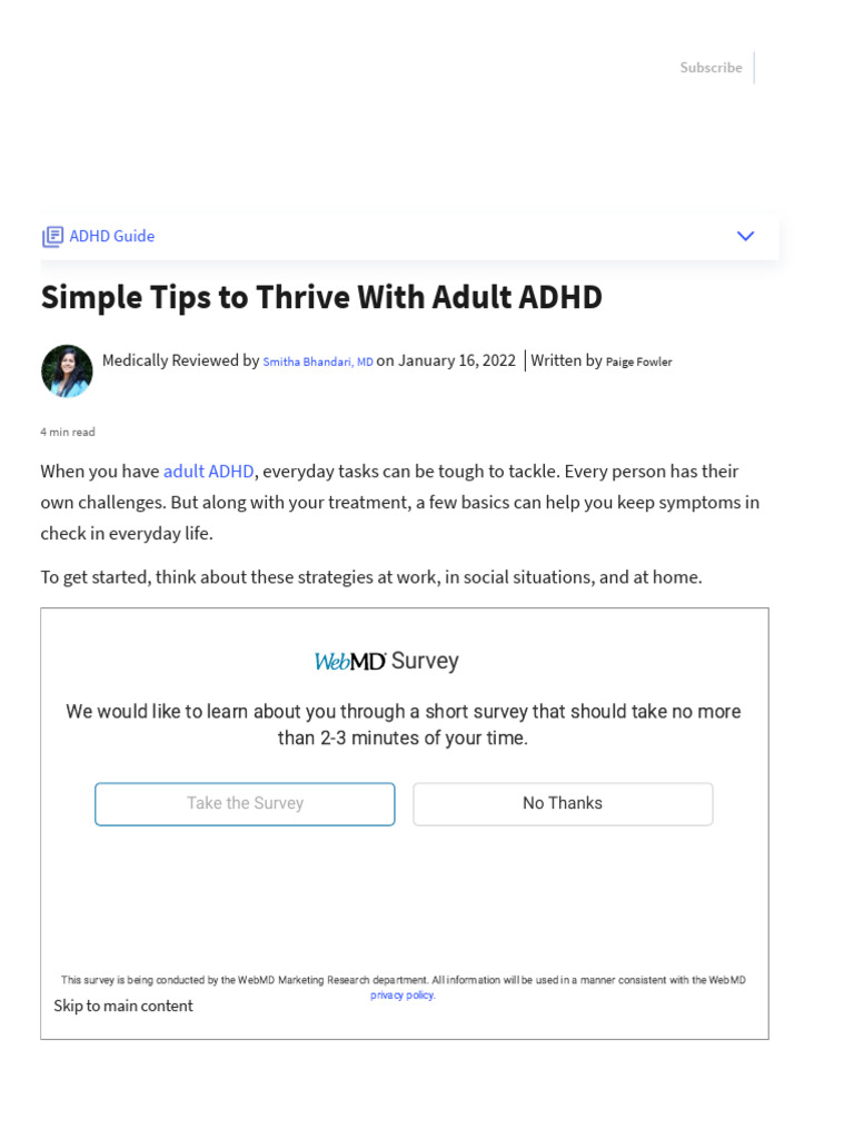 Tips For Adult ADHD at Work, at Home, and With Friends | PDF ...