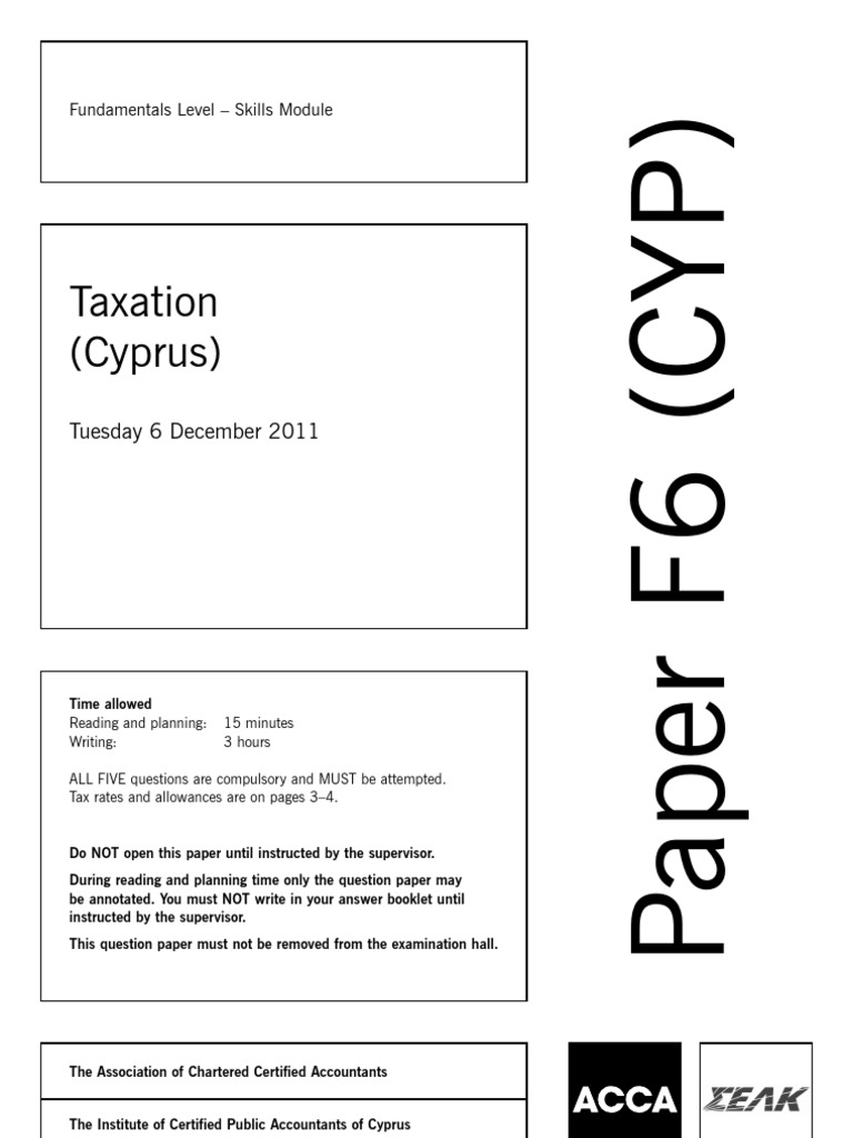 Cyprus Question | PDF | Value Added Tax | Expense