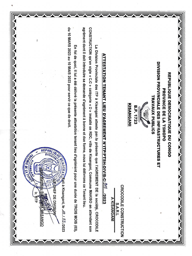 Itpr Et RCCM Crocodile | PDF