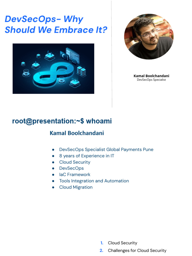 Owasp Meetup Pune 20 Jan 24 Devsecops And Why Should We Embrace It Pdf Cloud Computing