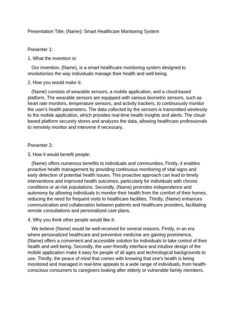 Smart Healthcare Monitoring System | PDF | Computer Security | Security