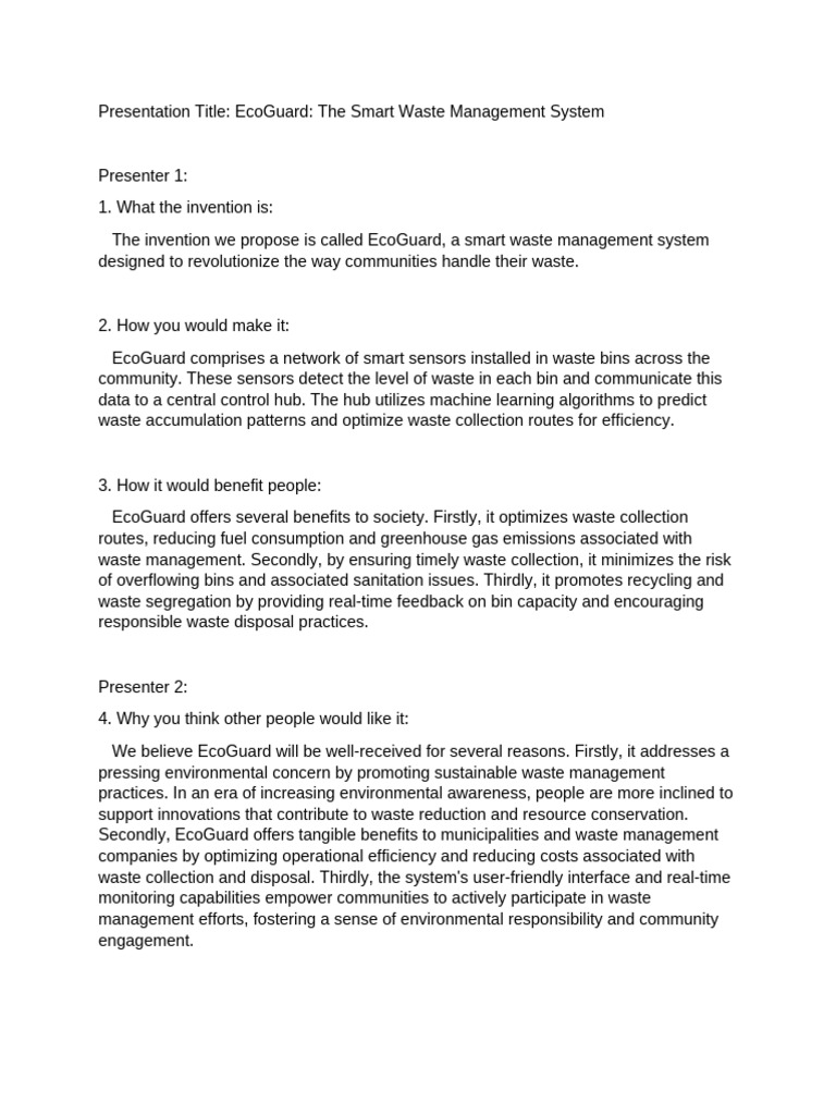 The Smart Waste Management System | PDF | Waste Management | Waste