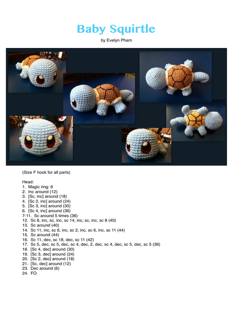 Baby Squirtle by Evelyn Pham (1) - 241118 - 063000 | PDF | Crochet ...