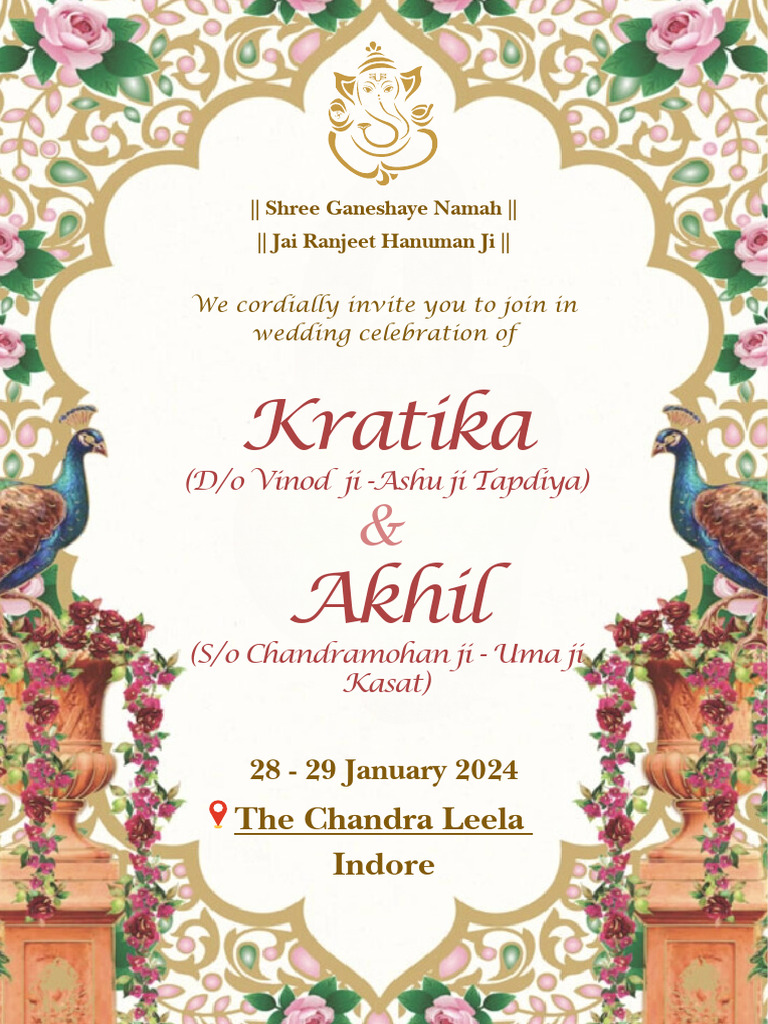 Kratika - Akhil - Wedding Invite | PDF