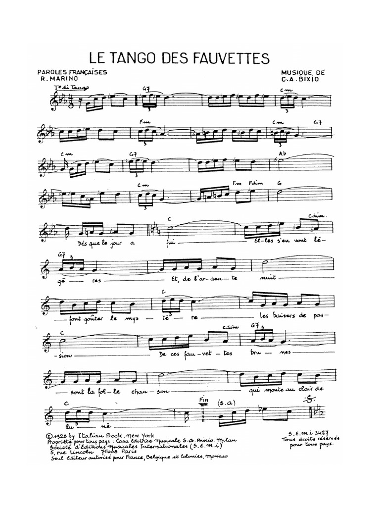 Le Tango Des Fauvettes | PDF