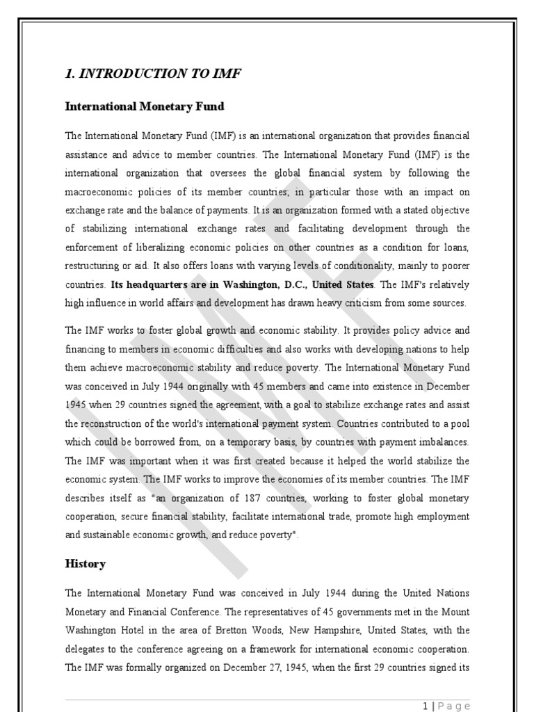 IMF Governance Explained | PDF | Special Drawing Rights | International ...