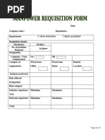 Manpower Requisition Form | PDF | Human Resources | Employment