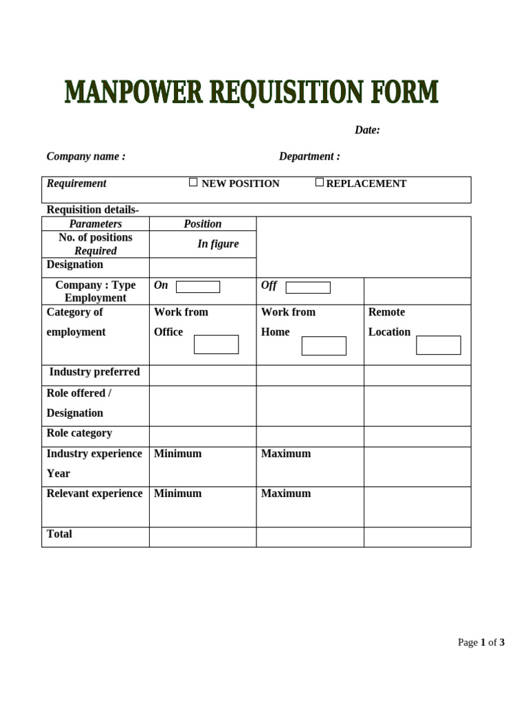 Manpower-Requisition-Form IT AND BPO | PDF