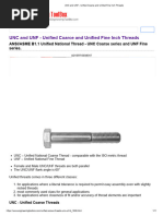 UNC, UNF, & UNEF Thread ANSI B1,1 PDF | PDF | Machining | Metalworking
