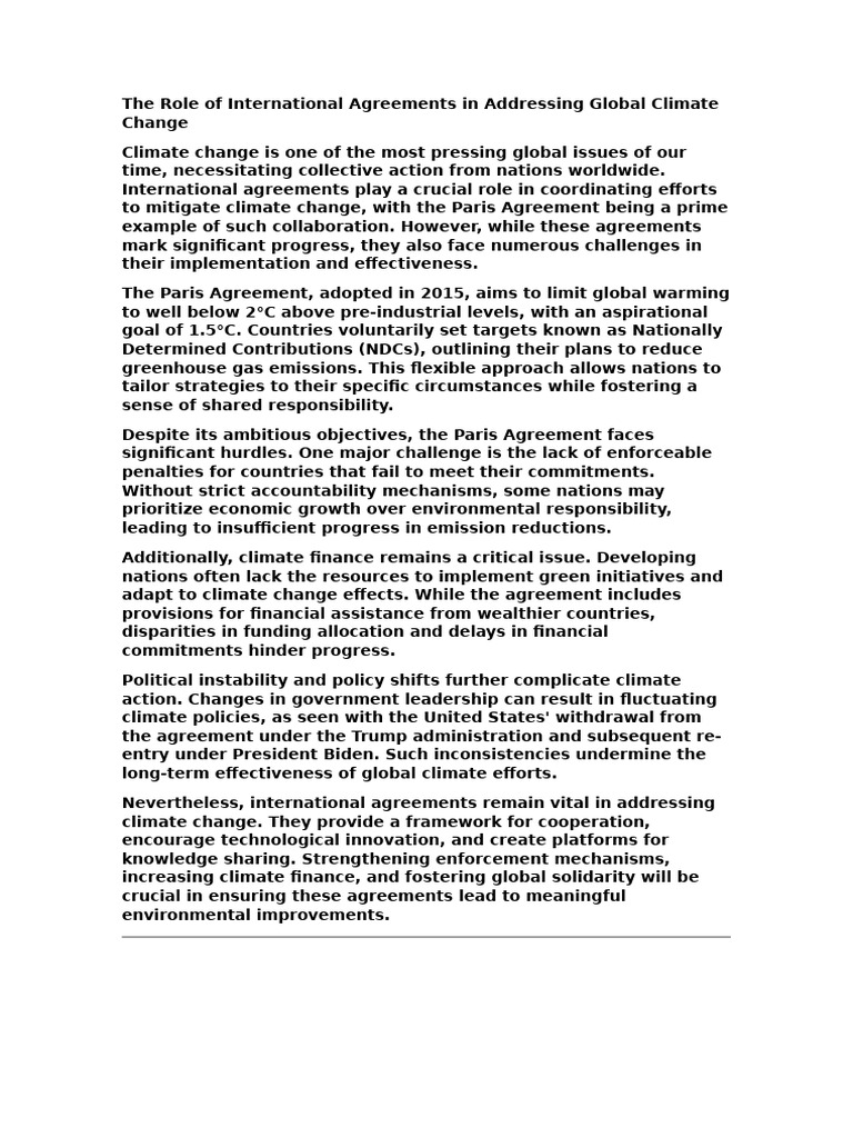 Lecture 21 - The Role of International Agreements in Addressing Global ...