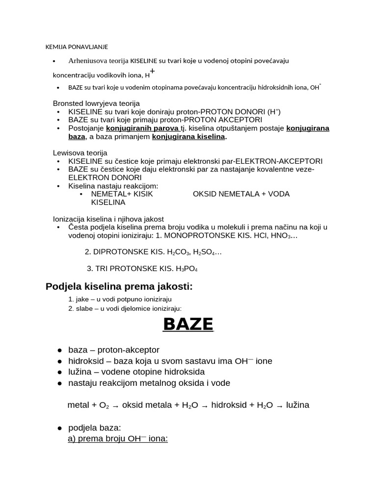 Kemija Ponavljanje | PDF