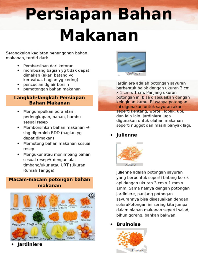 Panduan Lengkap Persiapan Bahan Makanan | PDF