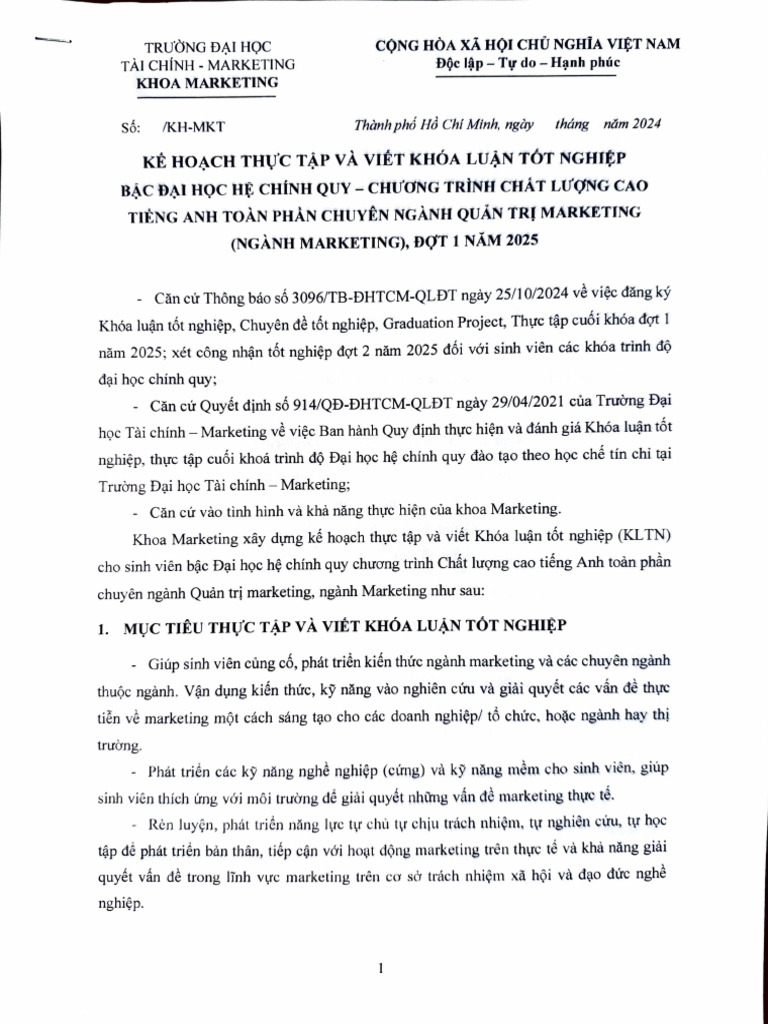 KH KLTN - Clc-Tatp QT Mar Đ T 1-2025 | PDF