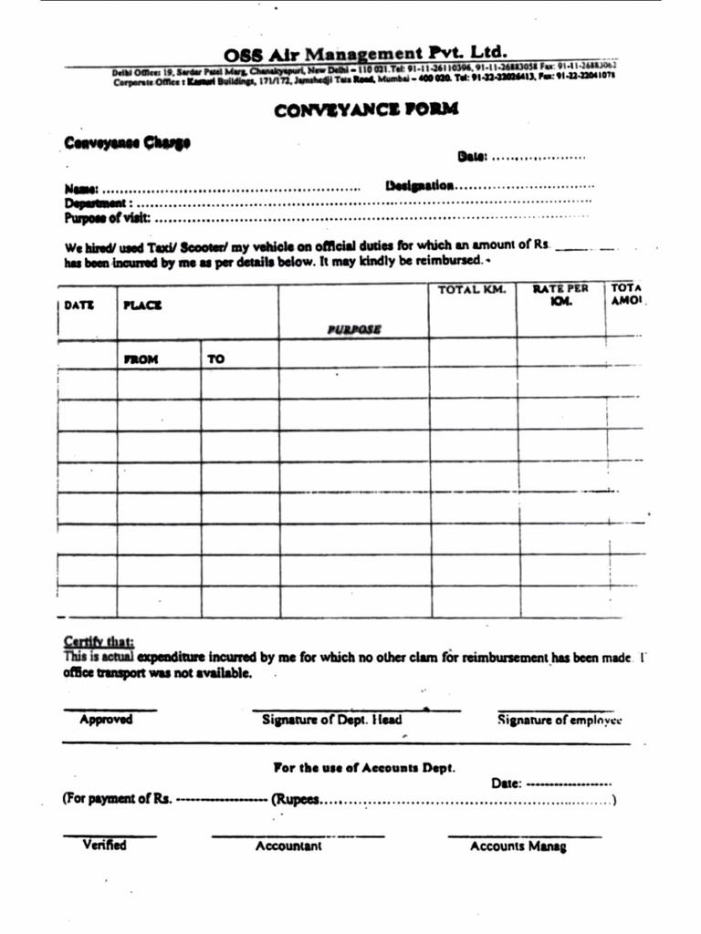 Reimbursing Claim Form | PDF