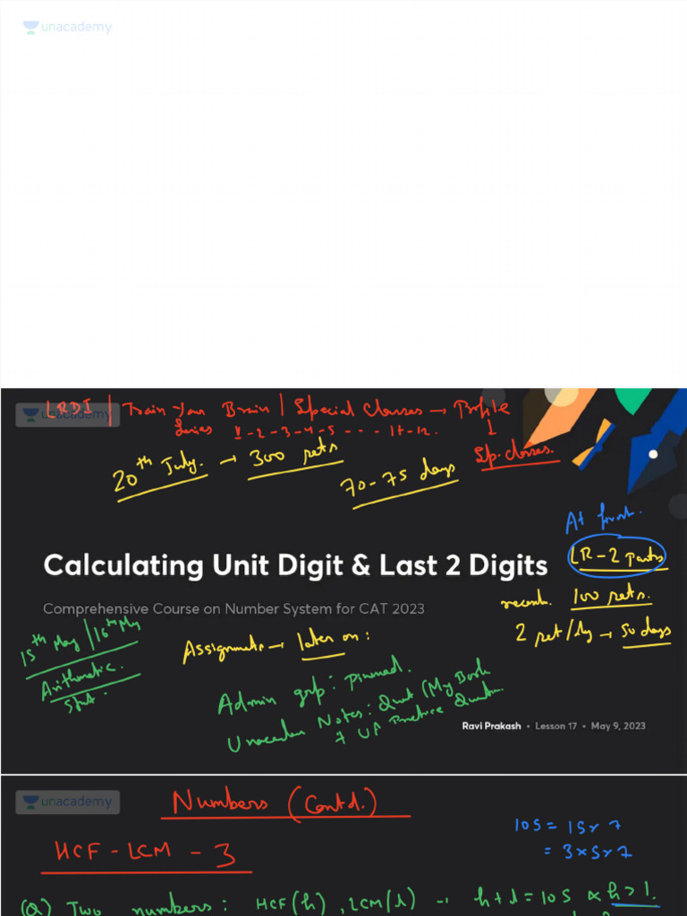 Calculating Unit Digit Last 2 Digits | PDF