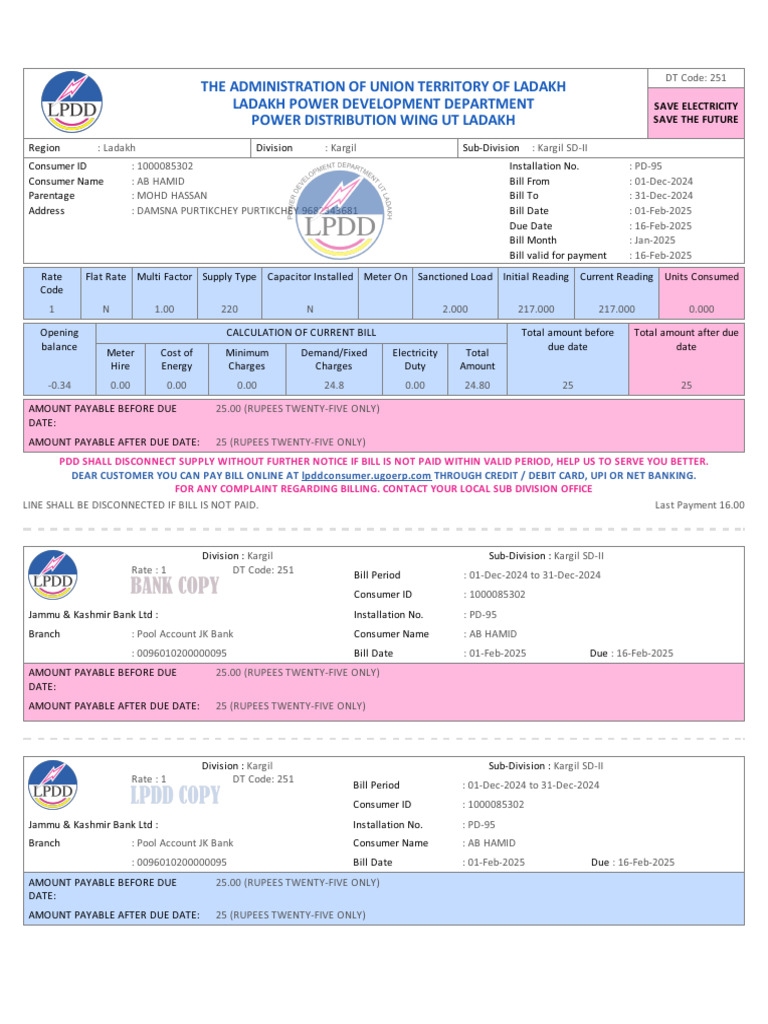 The Administration of Union Territory of Ladakh Ladakh Power ...