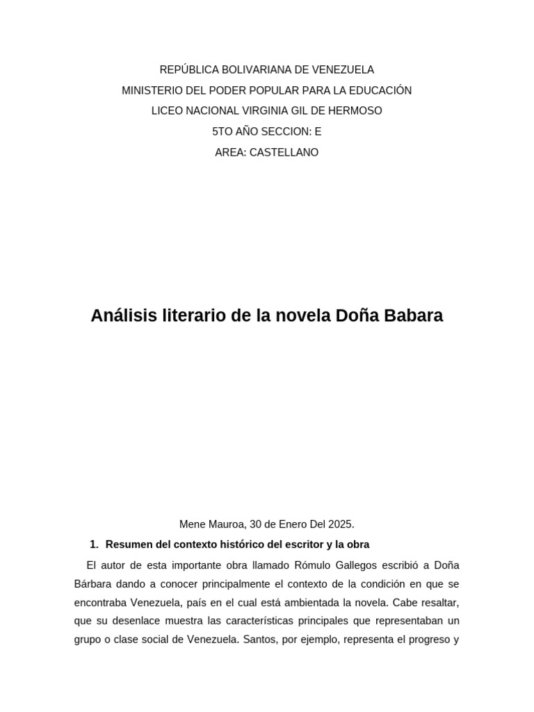 Doña Barbara | PDF