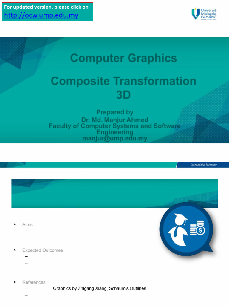3D - Composite Transformation, OCW - 2 | PDF | Computer Graphics | Space